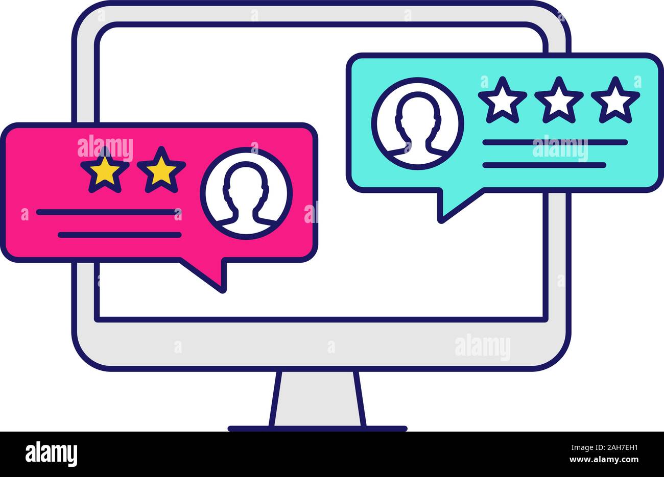 Customer reviews color icon. Positive feedback messages. Rating ...