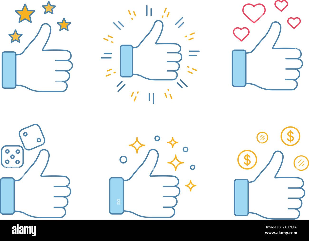 Like color icons set. Good luck. Thumbs up. Good, nice, ok, cool ...