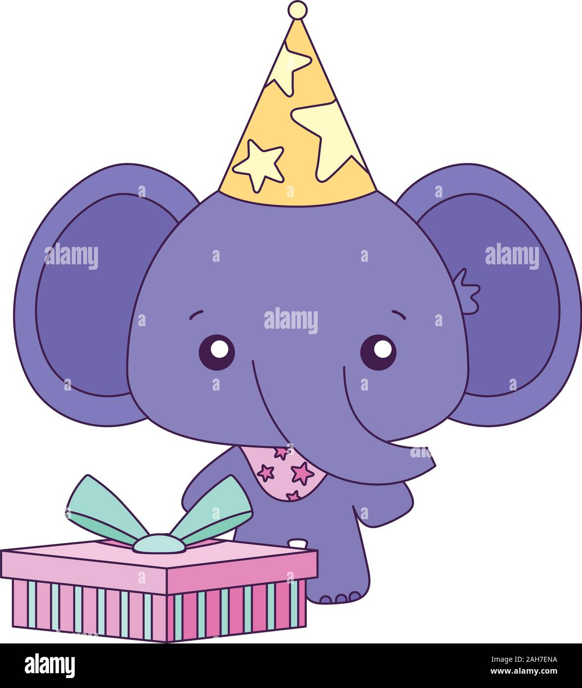 elephant cartoon design, Happy birthday card celebration decoration ...