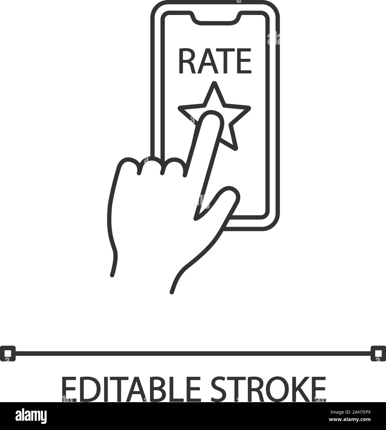 App rating linear icon. Customer feedback application. Thin line ...