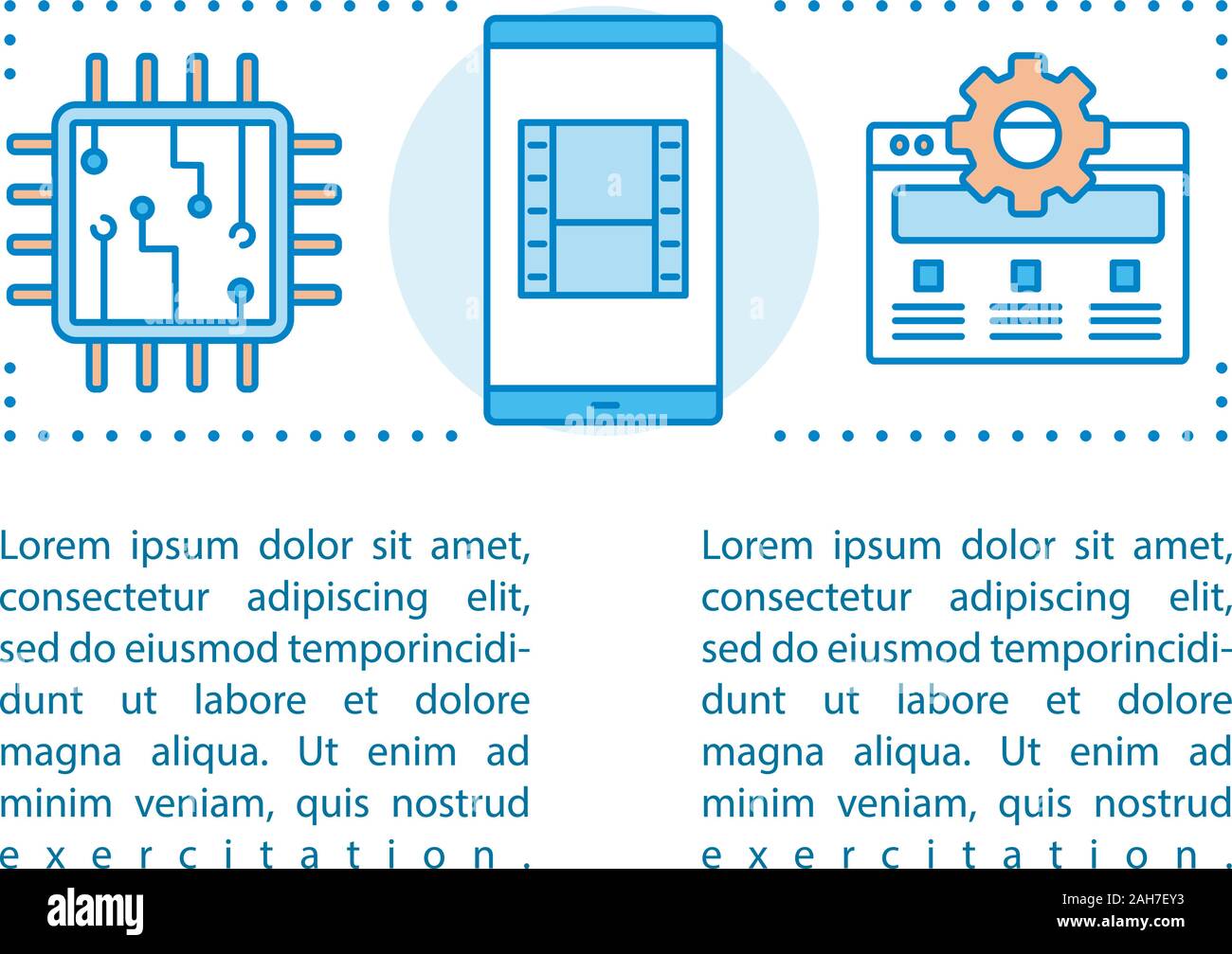 Digital technology concept linear illustration. Software. Mobile apps ...