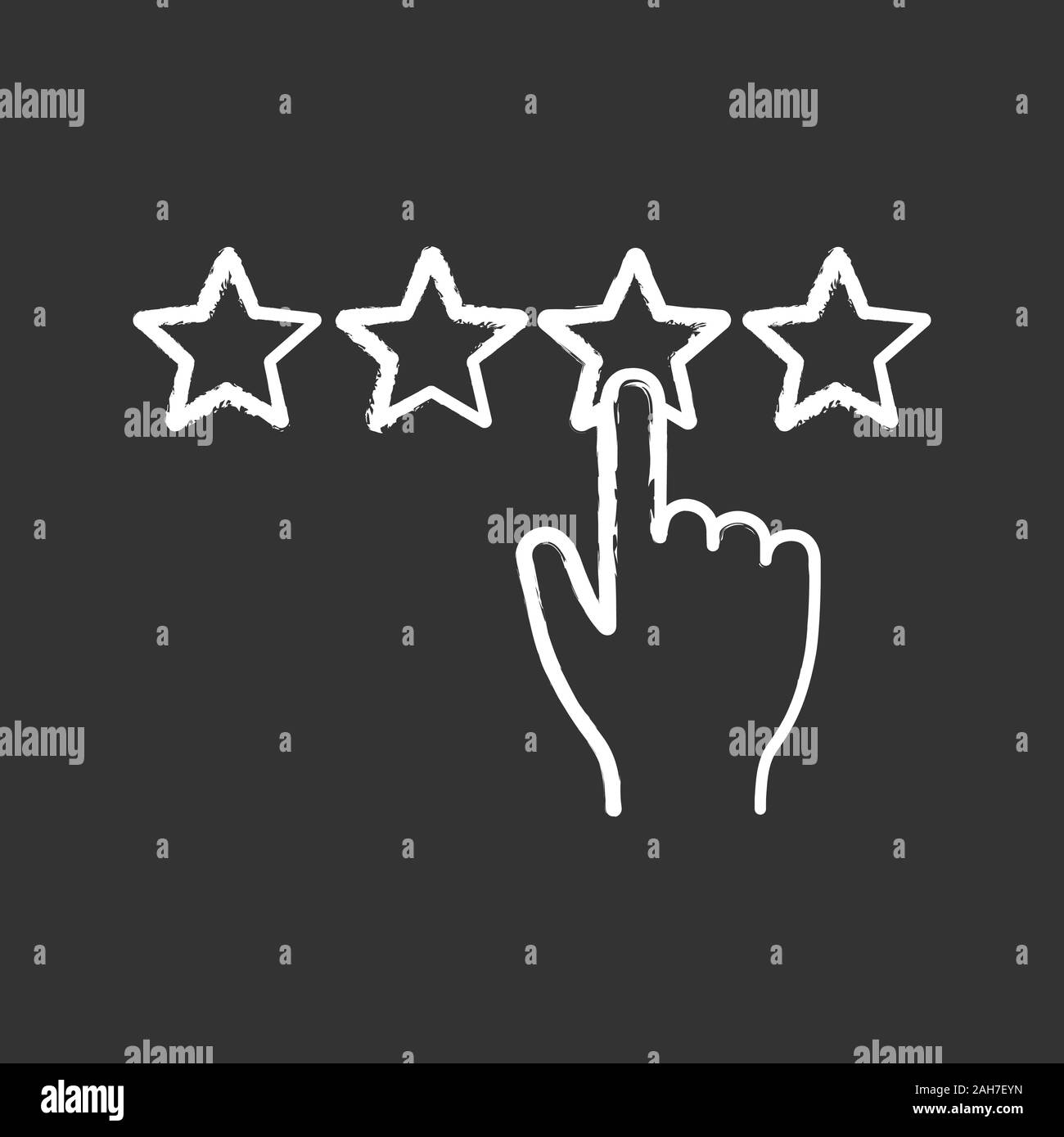 Customer feedback and rating chalk icon. Ranking. Client review. Rating ...