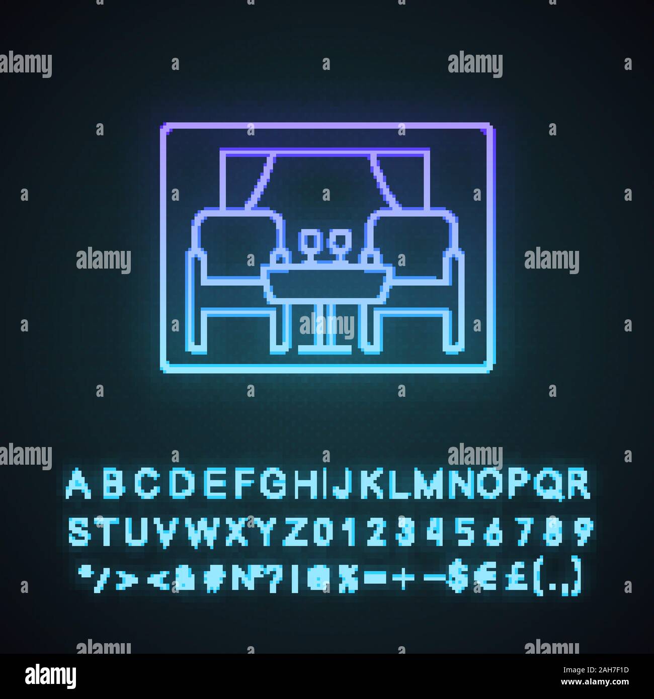 Restaurant neon light icon. Cafe. Dining room, canteen. Catering ...