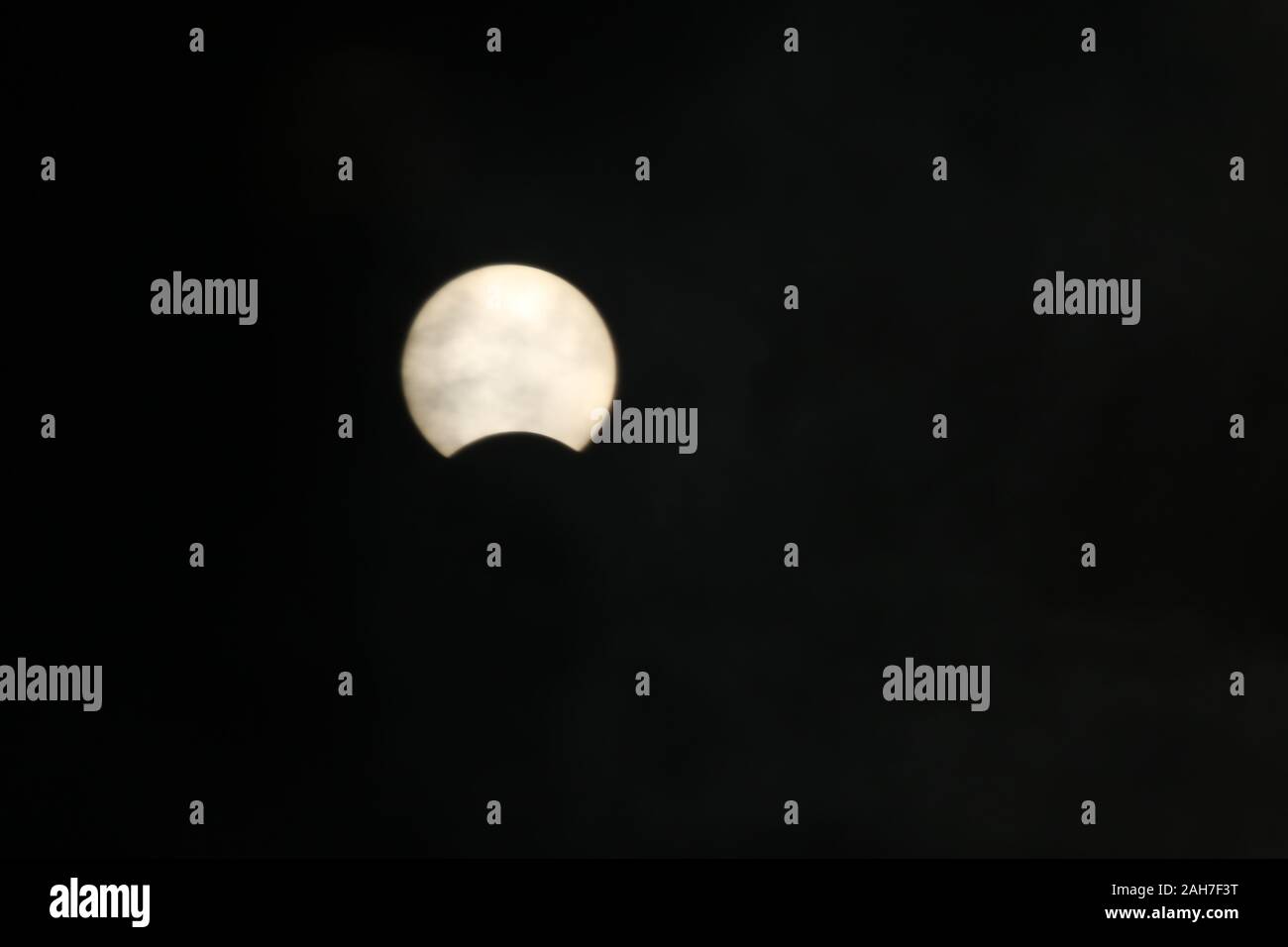 View of the partial solar eclipse in the sky over Huai'an City, east ...