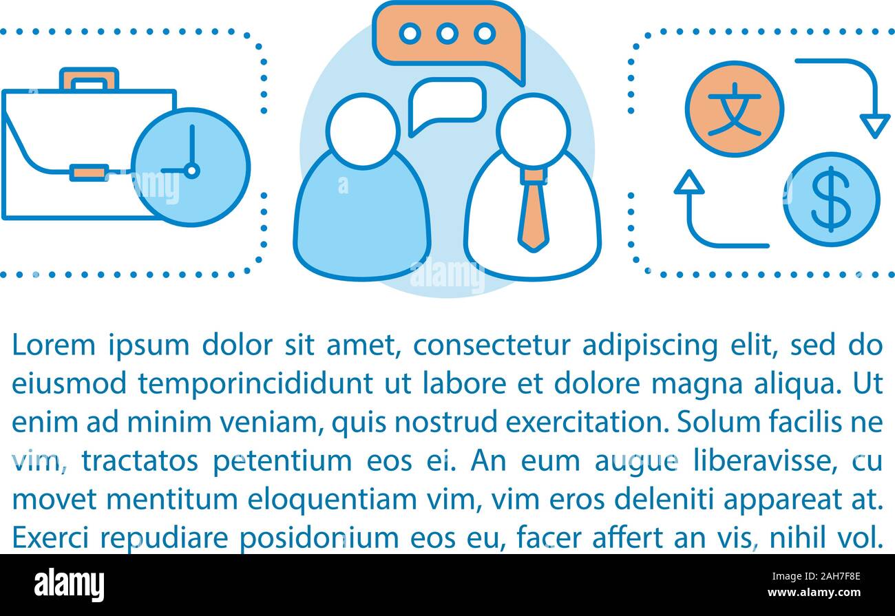 Interpretation concept linear vector illustration. Language for ...