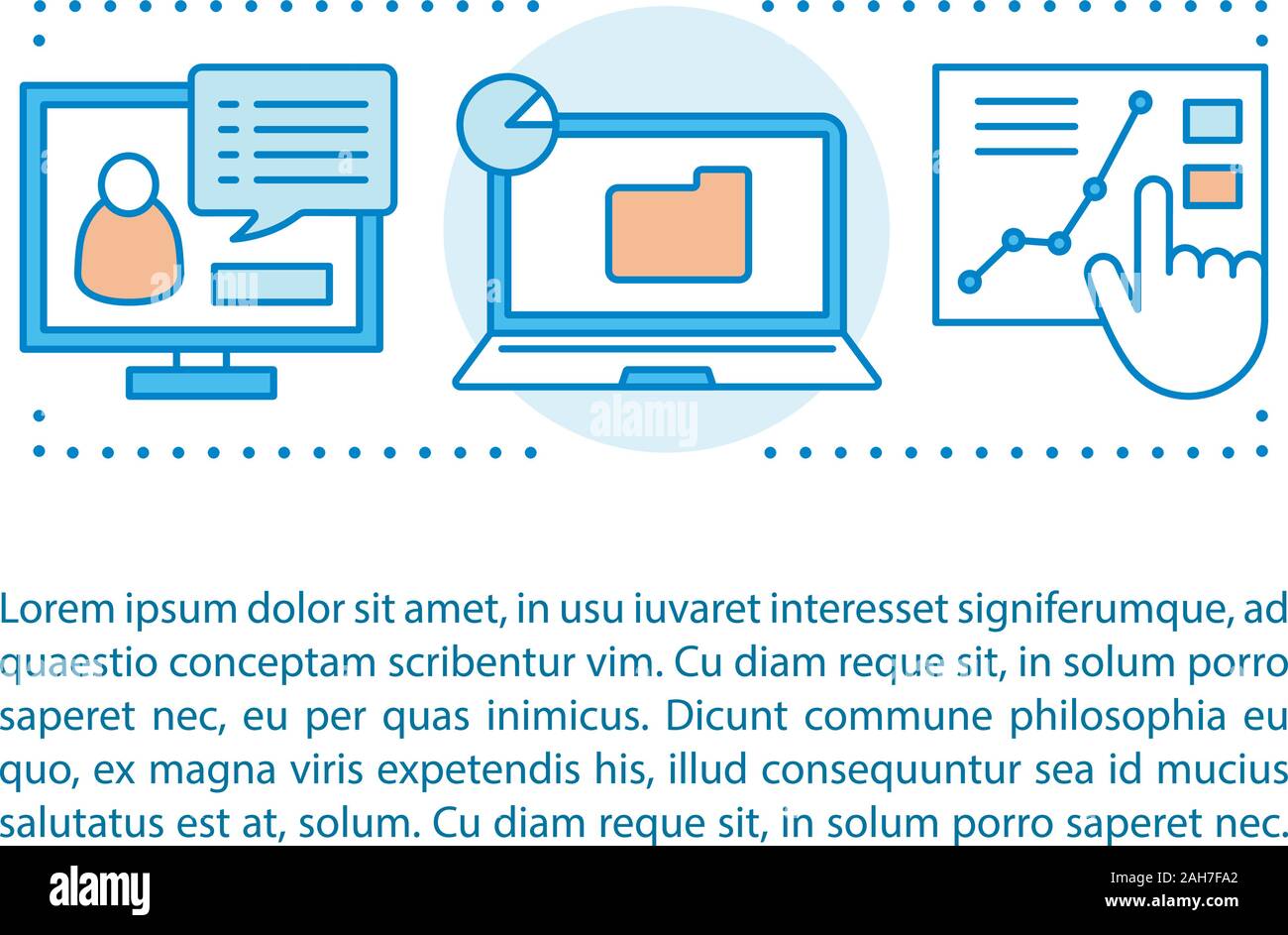 Computer science concept linear illustration. Data analysis and ...