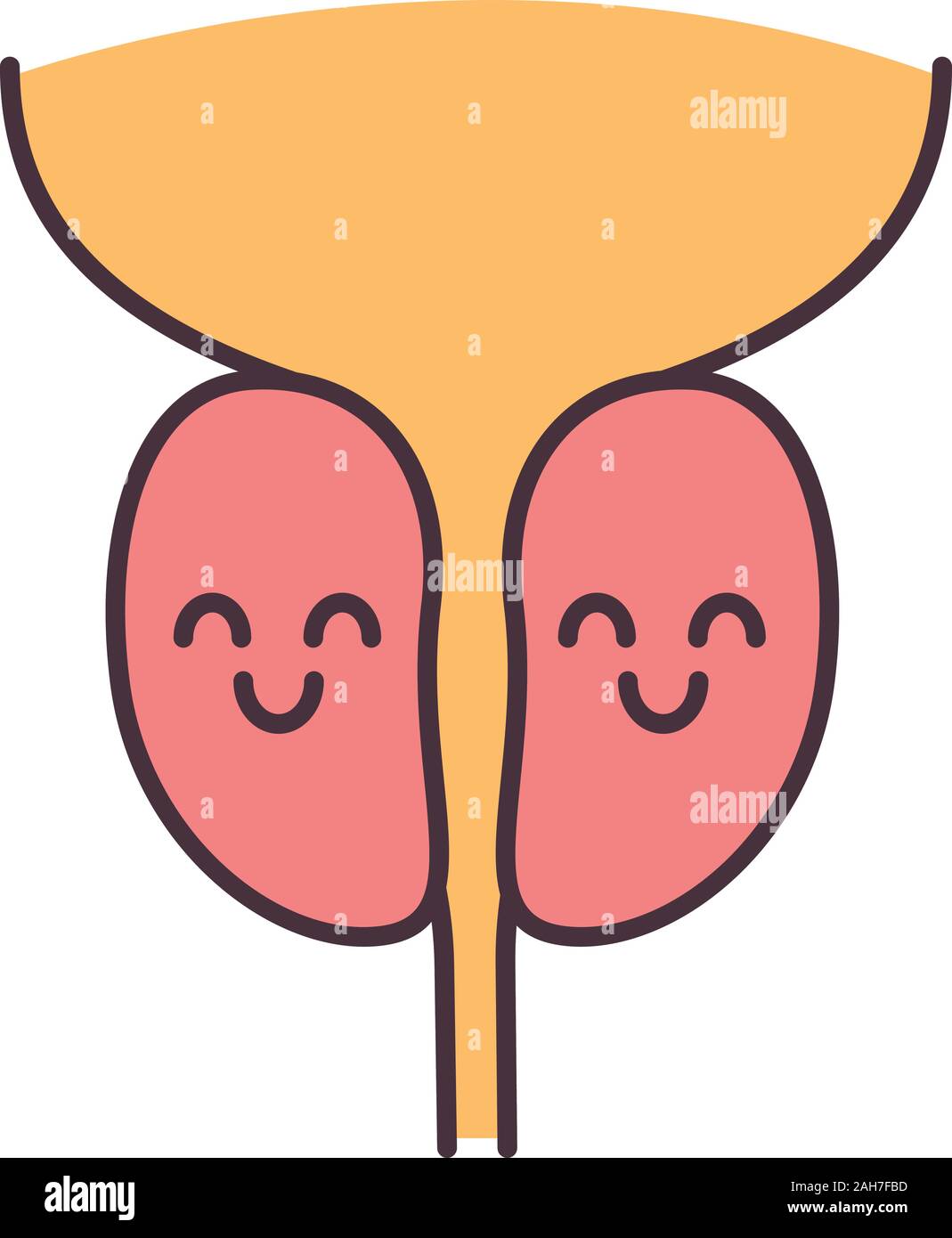 Smiling prostate gland color icon. Men's health. Male reproductive ...