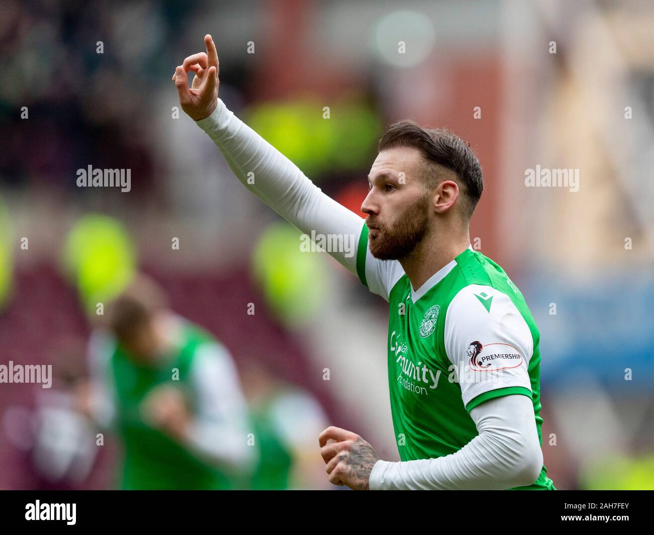 Martin boyle hibernian 2019 celebrates hi-res stock photography and ...