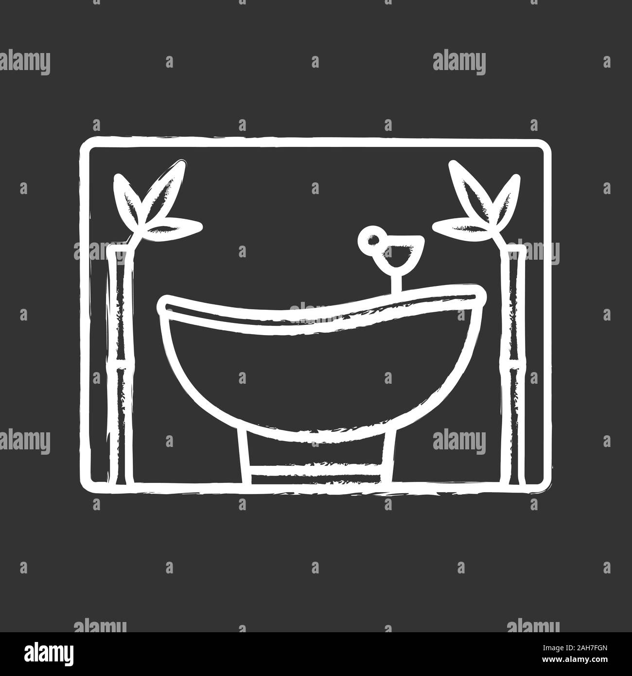 Spa salon services chalk icon. Massage and body care. Wellness and ...