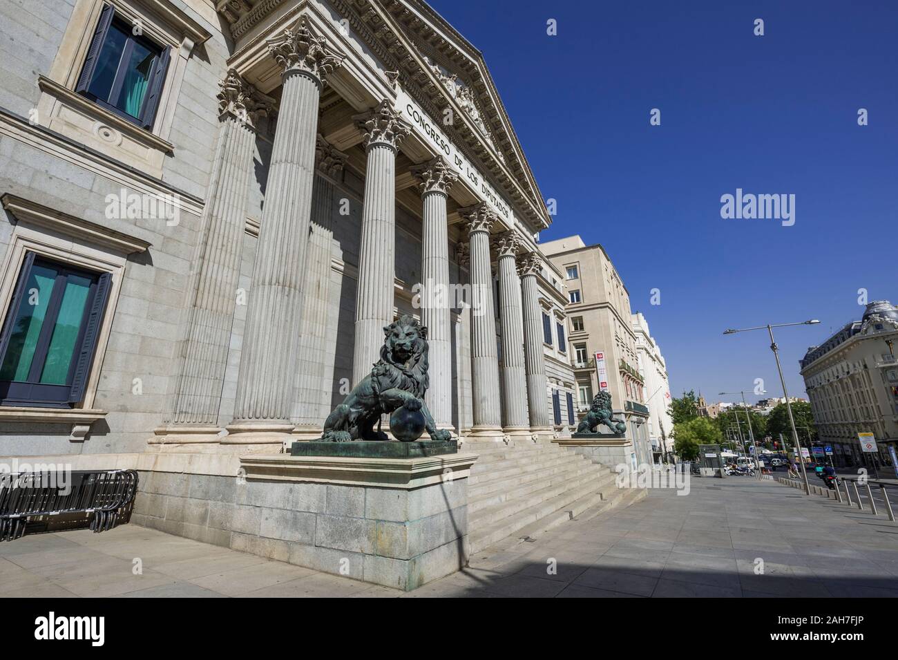The Exterior of the Congreso de Los Diputados Spanish Parliament ...