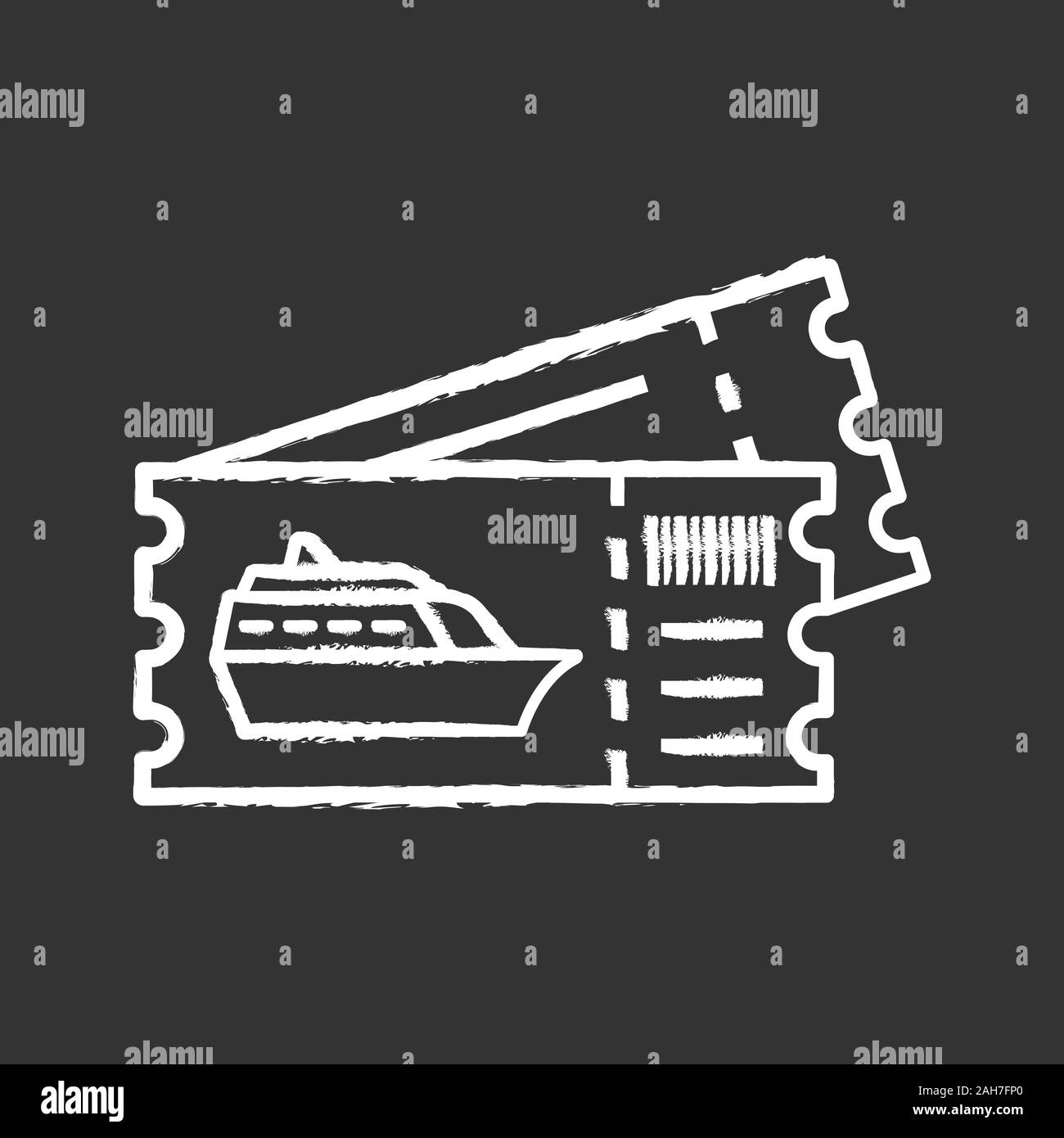 Cruise ship tickets chalk icon. Shore excursions, tours tickets. Ocean ...