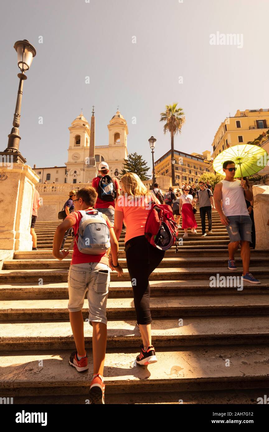 Tourists on the Spanish Steps, Rome, Italy Stock Photo - Alamy