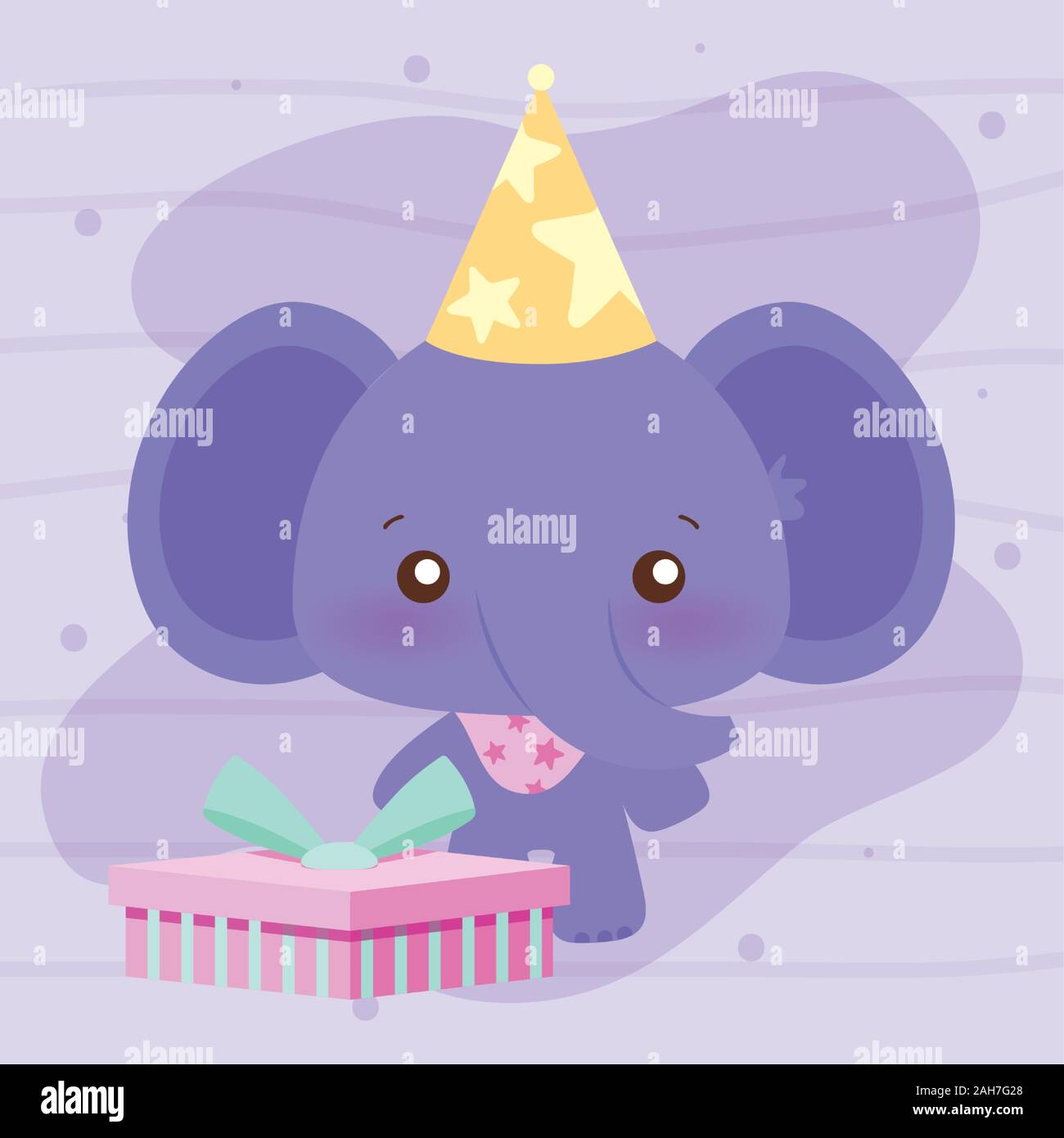 elephant cartoon design, Happy birthday card celebration decoration ...