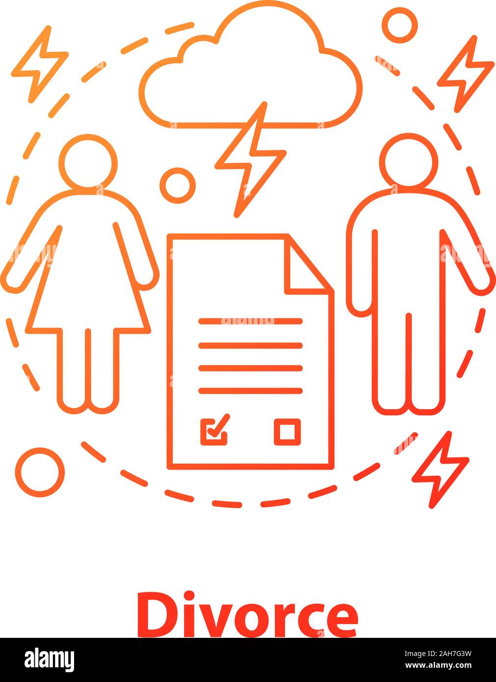 Divorce concept icon. Family break up. Relationships breakdown idea ...