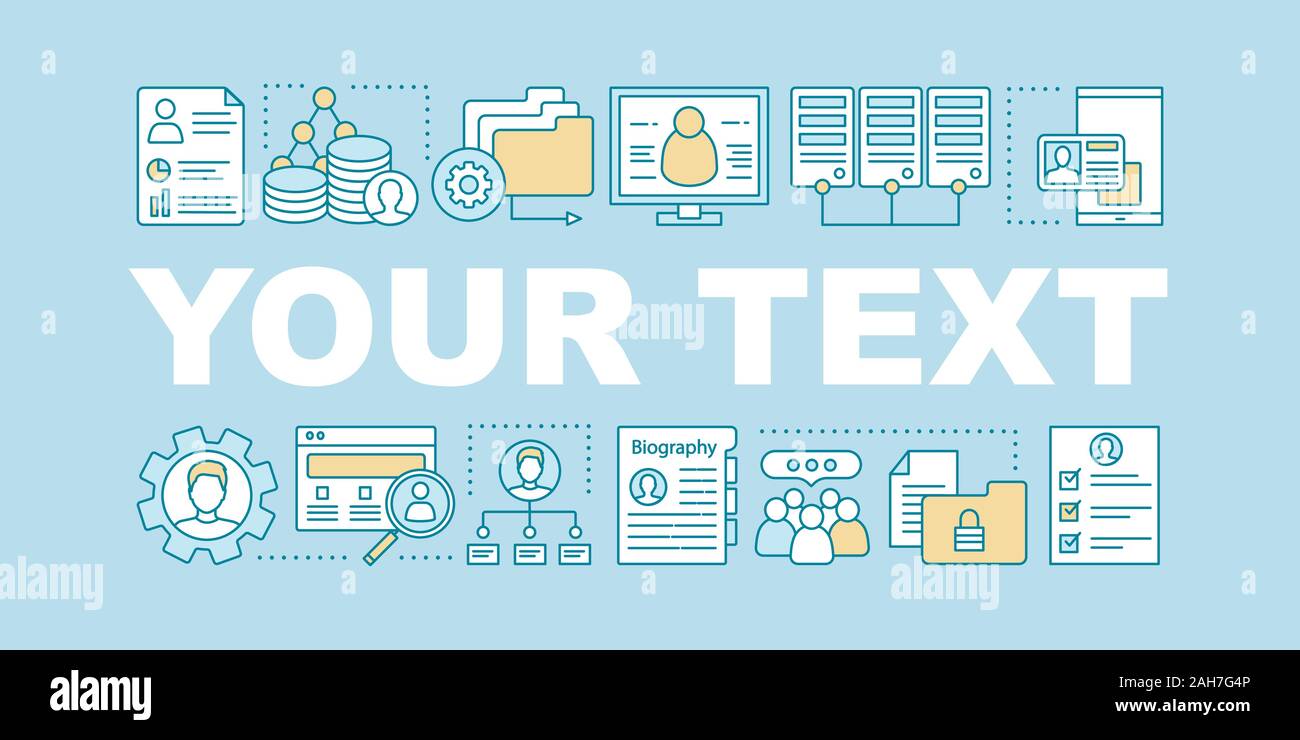 Database word concepts banner. Data systematization, management. Presentation, website. Personal ...