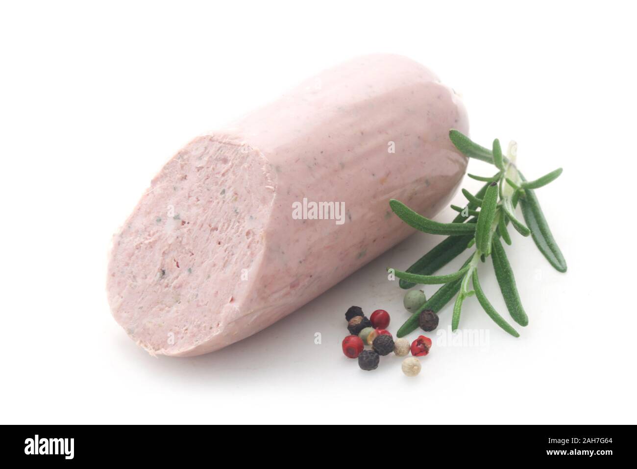 German Leberwurst Isolated On White Stock Photo - Alamy