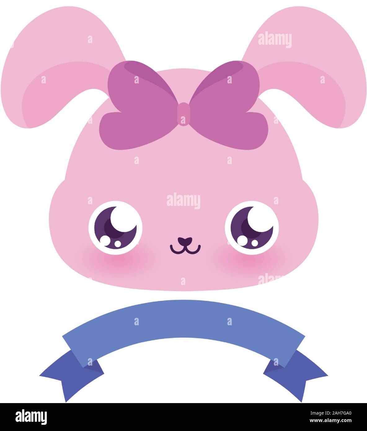 Cute rabbit cartoon with ribbon design, Animal zoo life nature ...