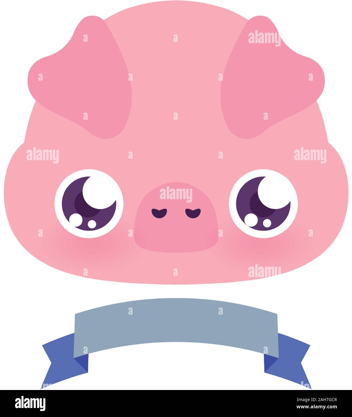 Cute pig cartoon with ribbon design, Animal zoo life nature character ...