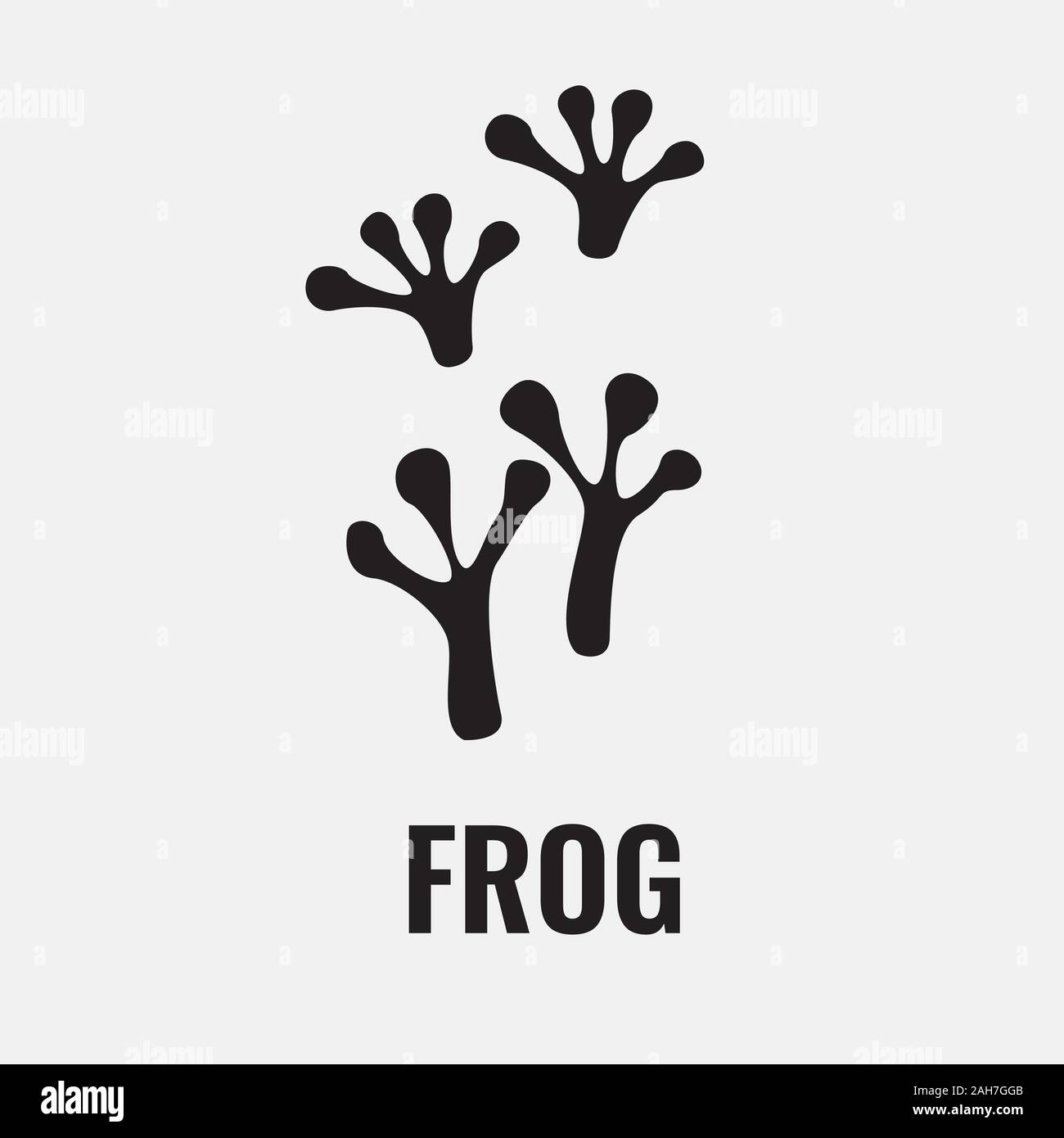 Frog footprint trails. Front and back footprints. Vector Illustration ...