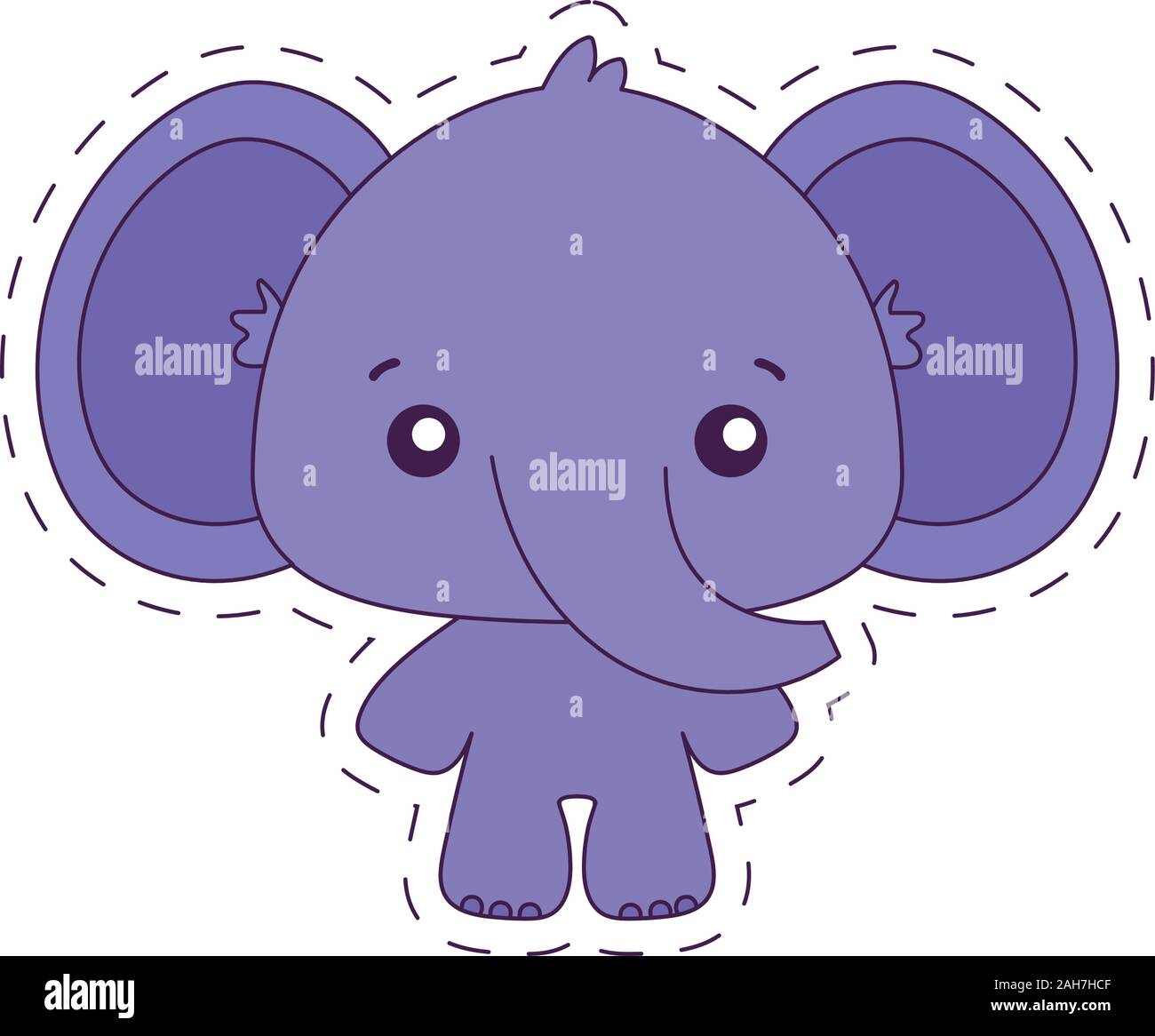 elephant cartoon design, Kawaii expression cute character funny and ...