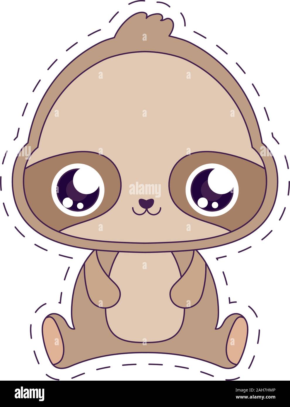 sloth cartoon design, Kawaii expression cute character funny and ...