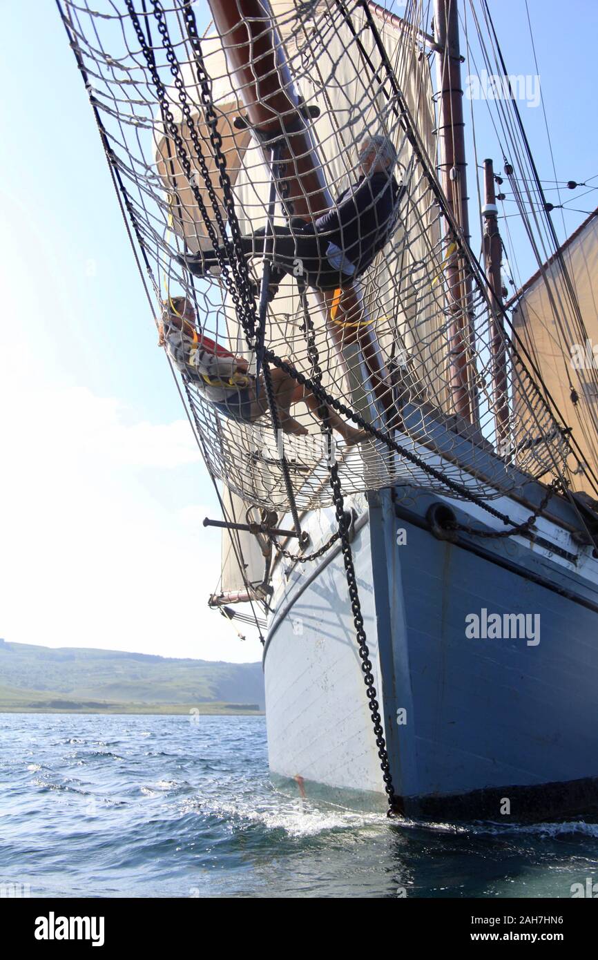 Sailing on Ketch Irene in Scotland Stock Photo - Alamy