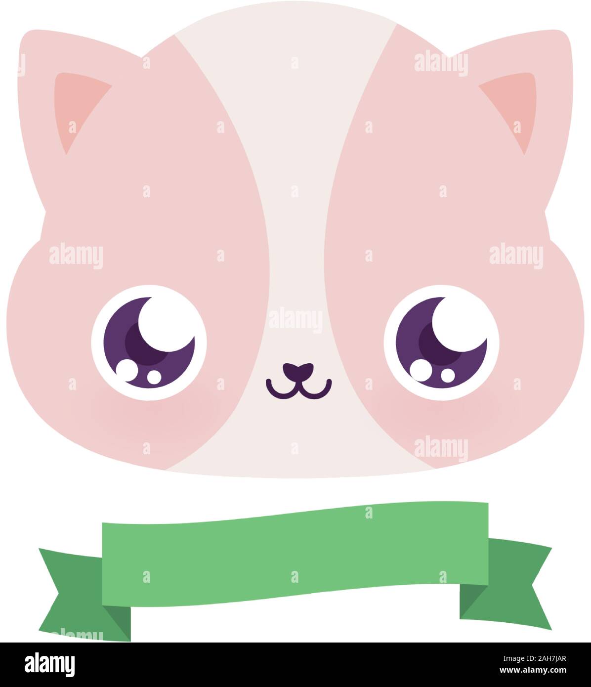 Cute cat cartoon with ribbon design, Animal zoo life nature character ...