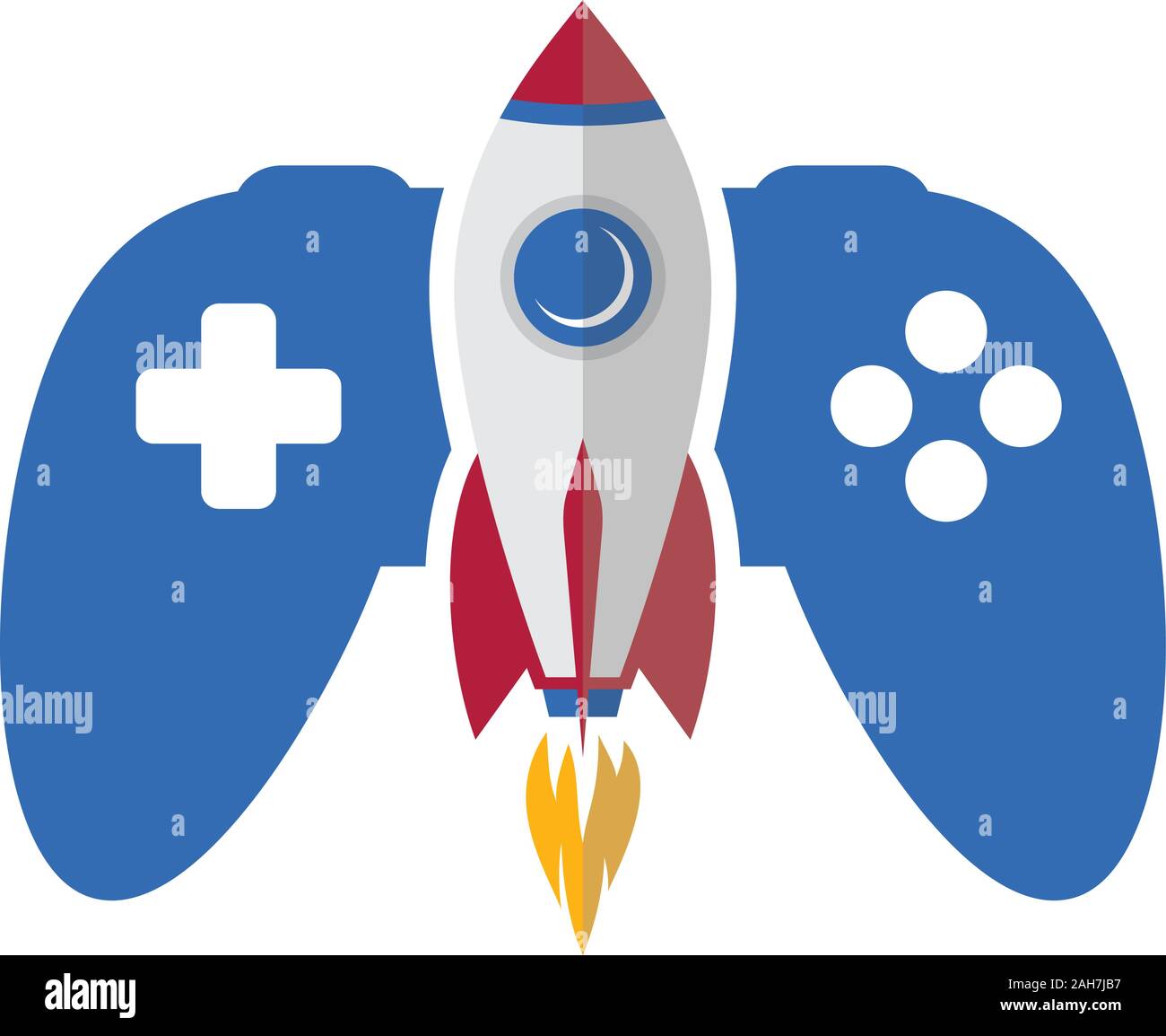 rocket game console turbo speed joystick controller vector Stock Vector ...