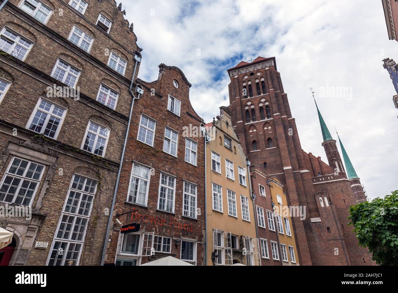 Gdansk, Poland - June 23 2018: The yard with beautiful, stylish and ...