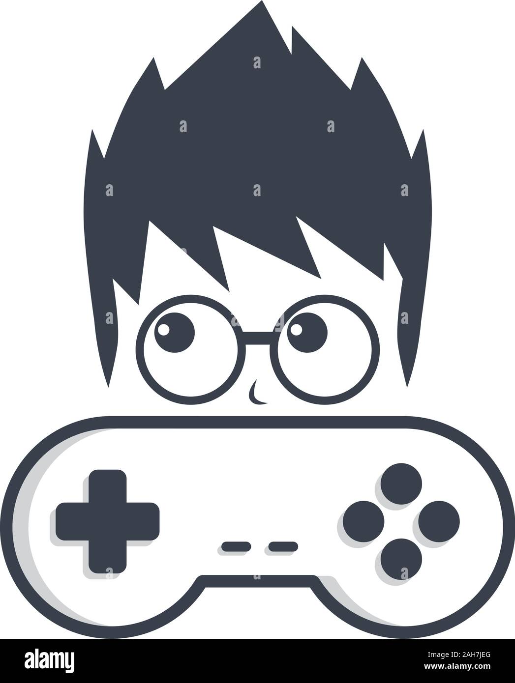 game nerd geek gamer joystick console controller logo vector Stock ...