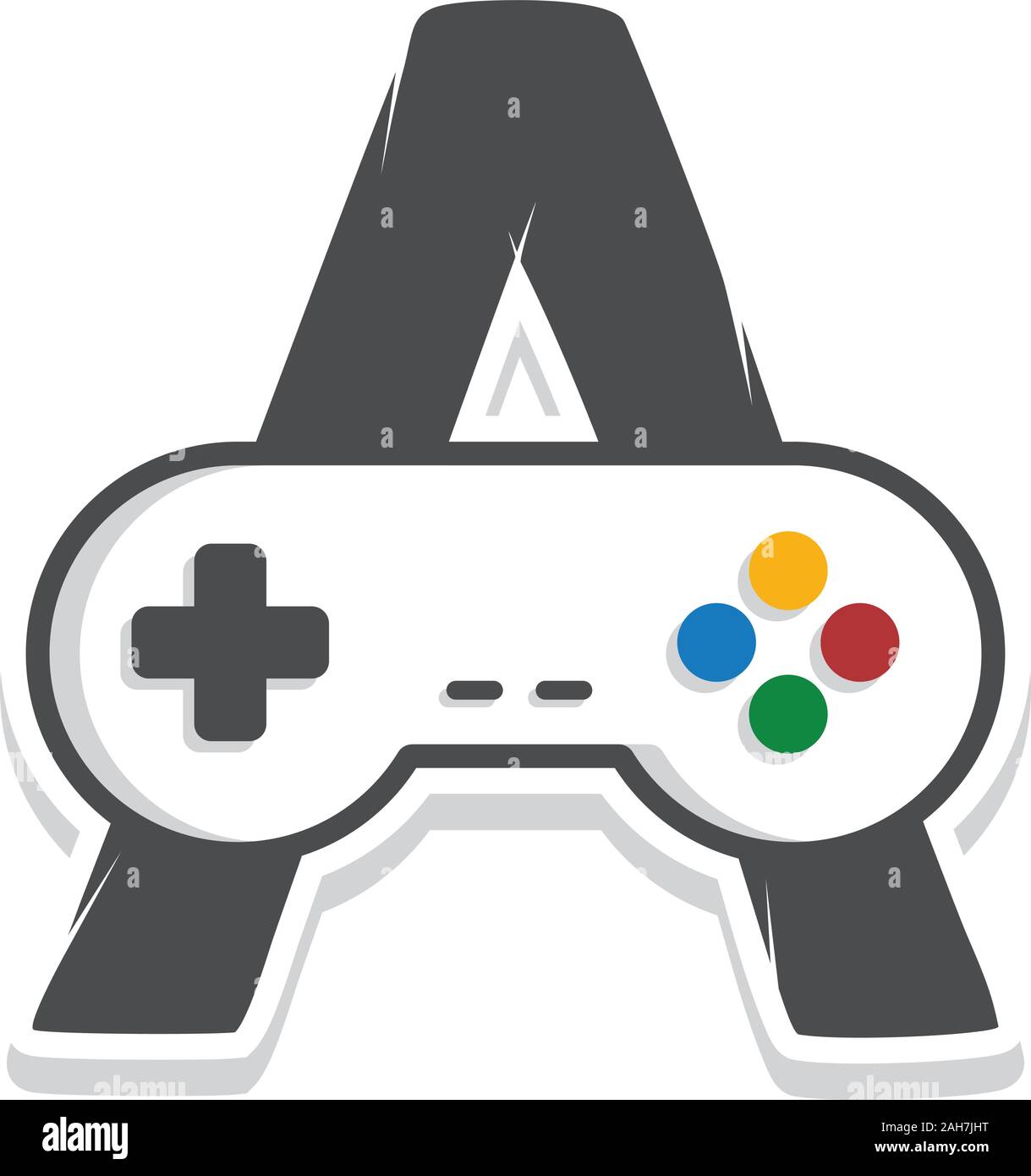 initial alphabet game console joystick controller icon logo sign vector ...