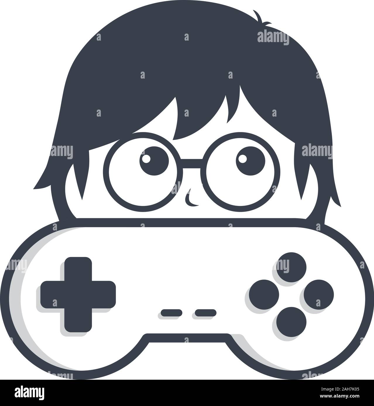 game nerd geek gamer joystick console controller logo vector Stock ...