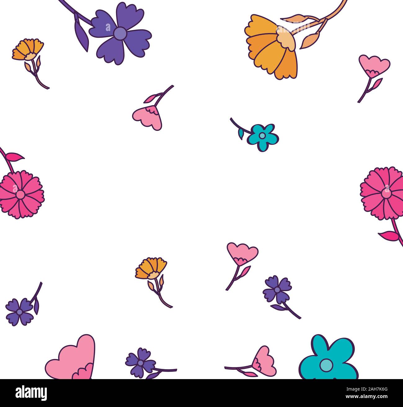 Natural flowers design, floral nature plant ornament garden decoration ...