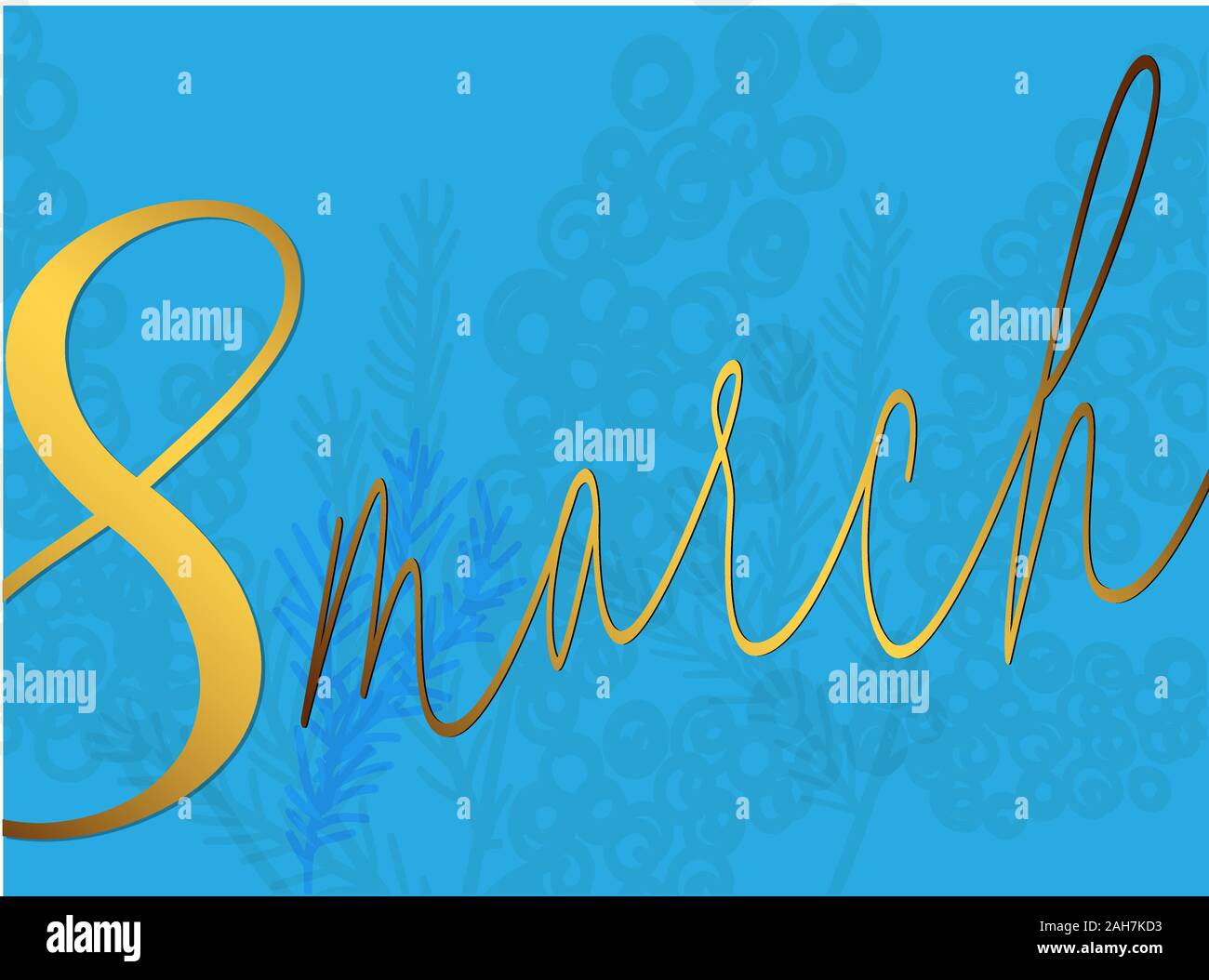 8 march invitation card. Gold 8 march in modern style on light ...