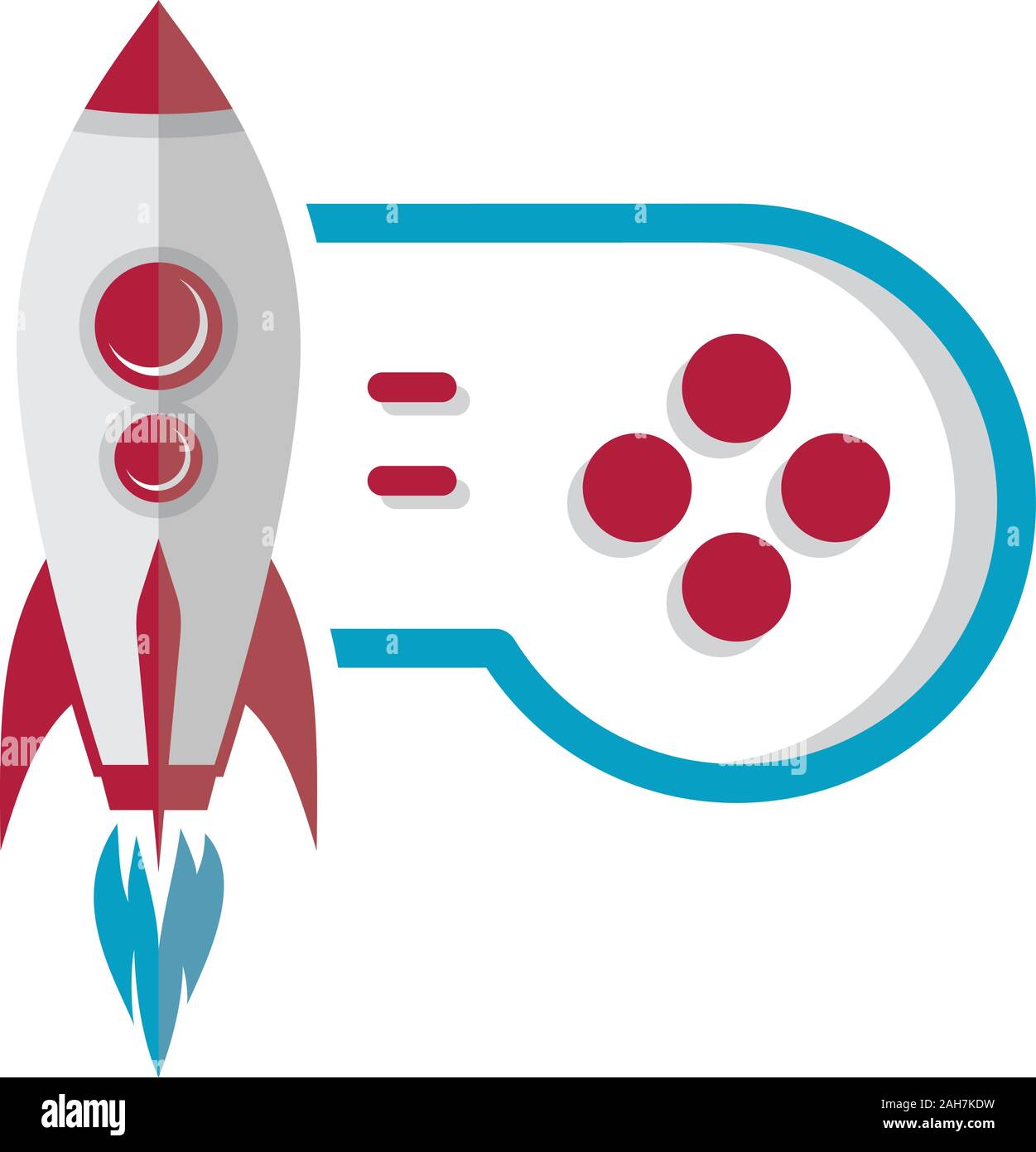 rocket game console turbo speed joystick controller vector Stock Vector ...