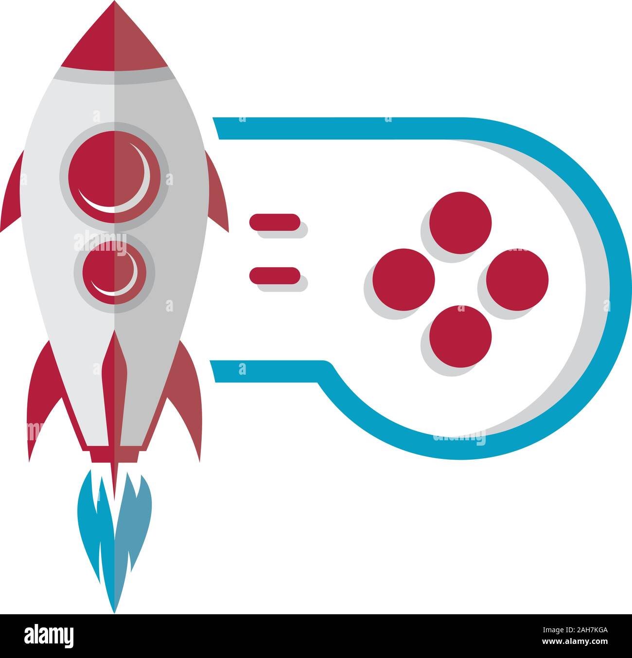 rocket game console turbo speed joystick controller vector Stock Vector ...