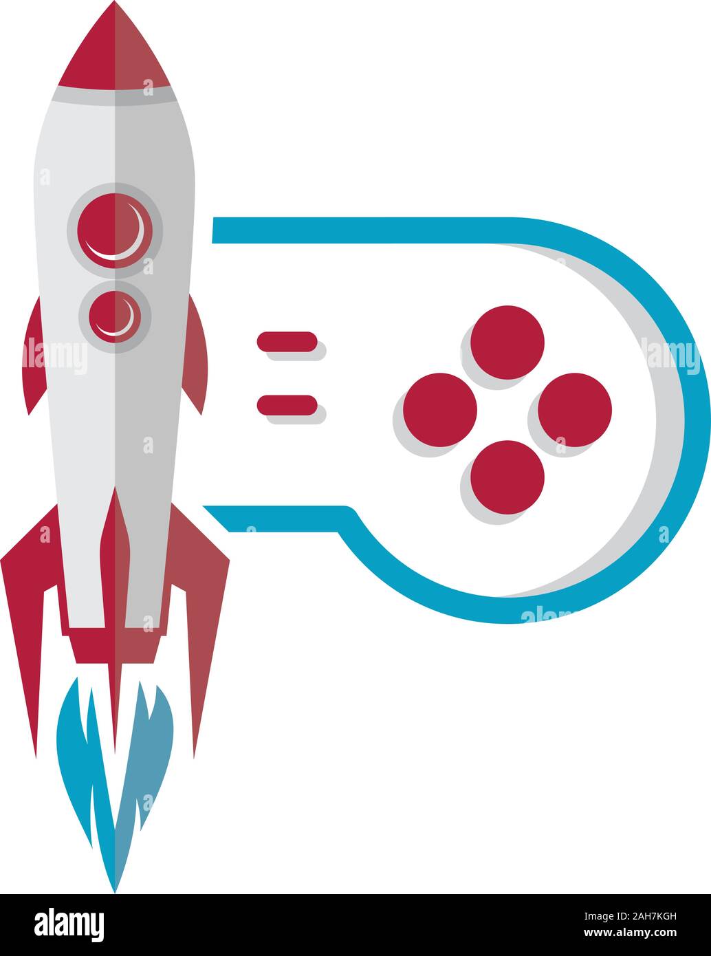 rocket game console turbo speed joystick controller vector Stock Vector ...