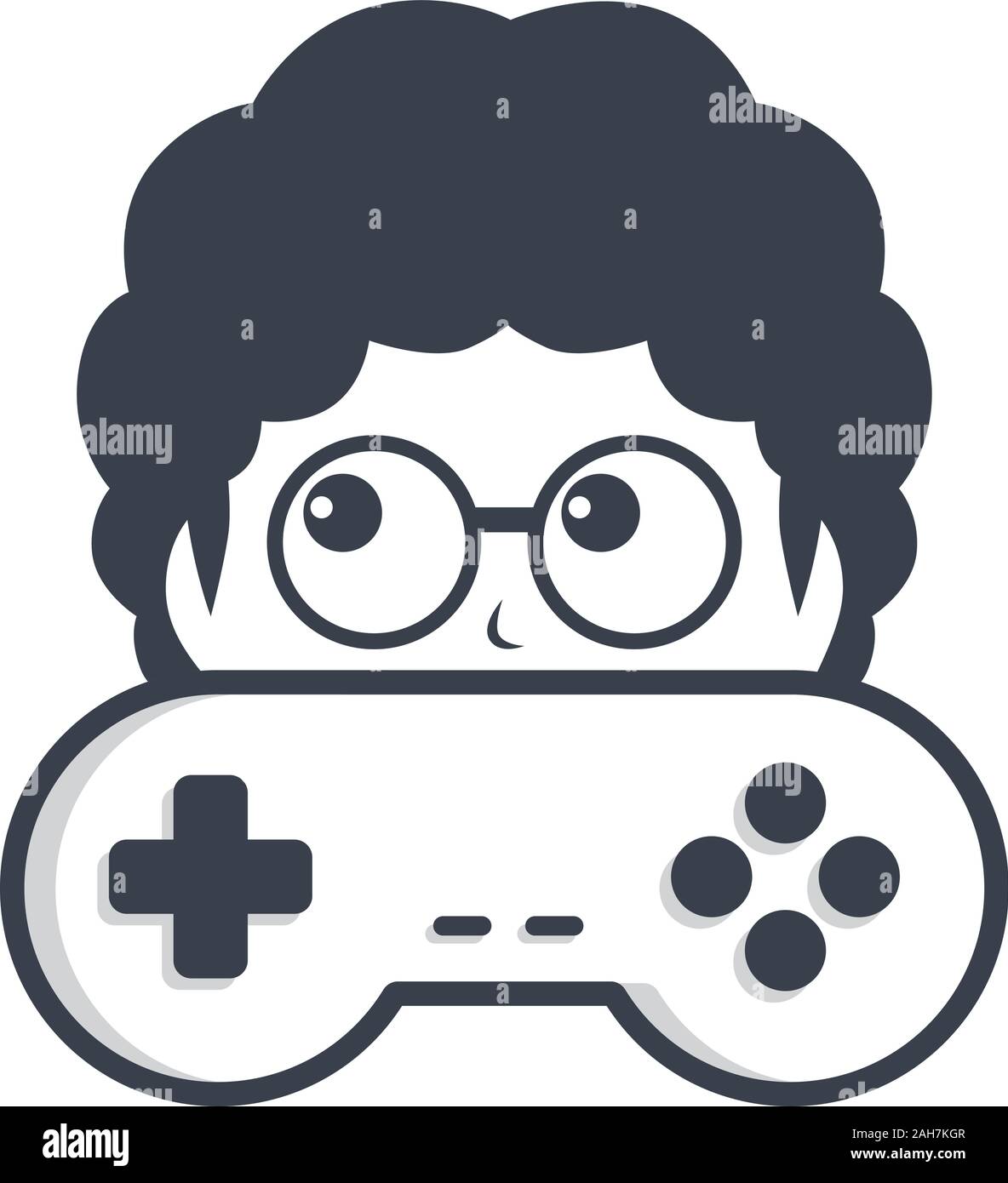 game nerd geek gamer joystick console controller logo vector Stock ...
