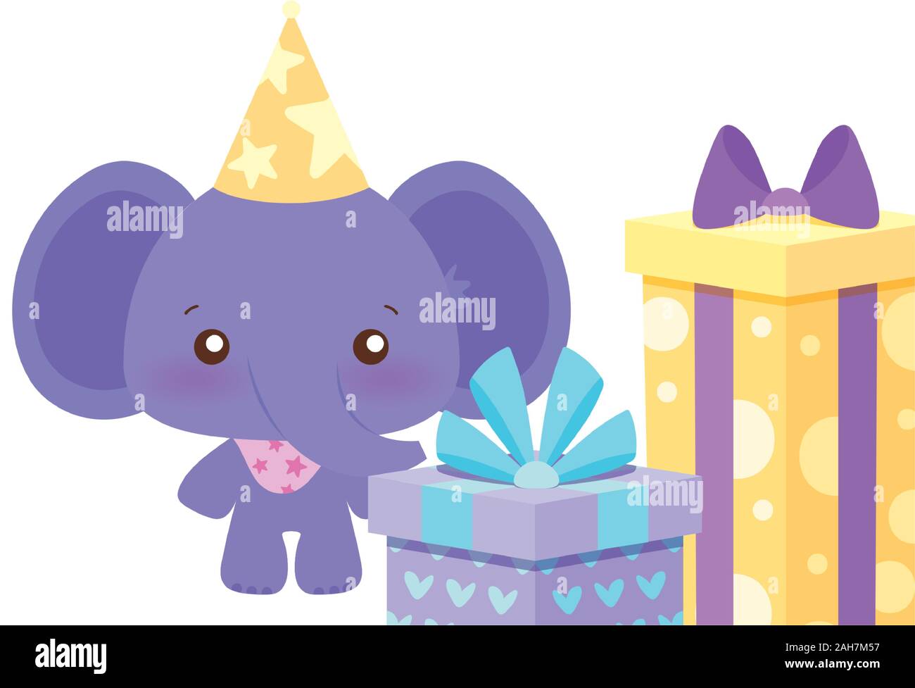 elephant cartoon design, Happy birthday card celebration decoration ...
