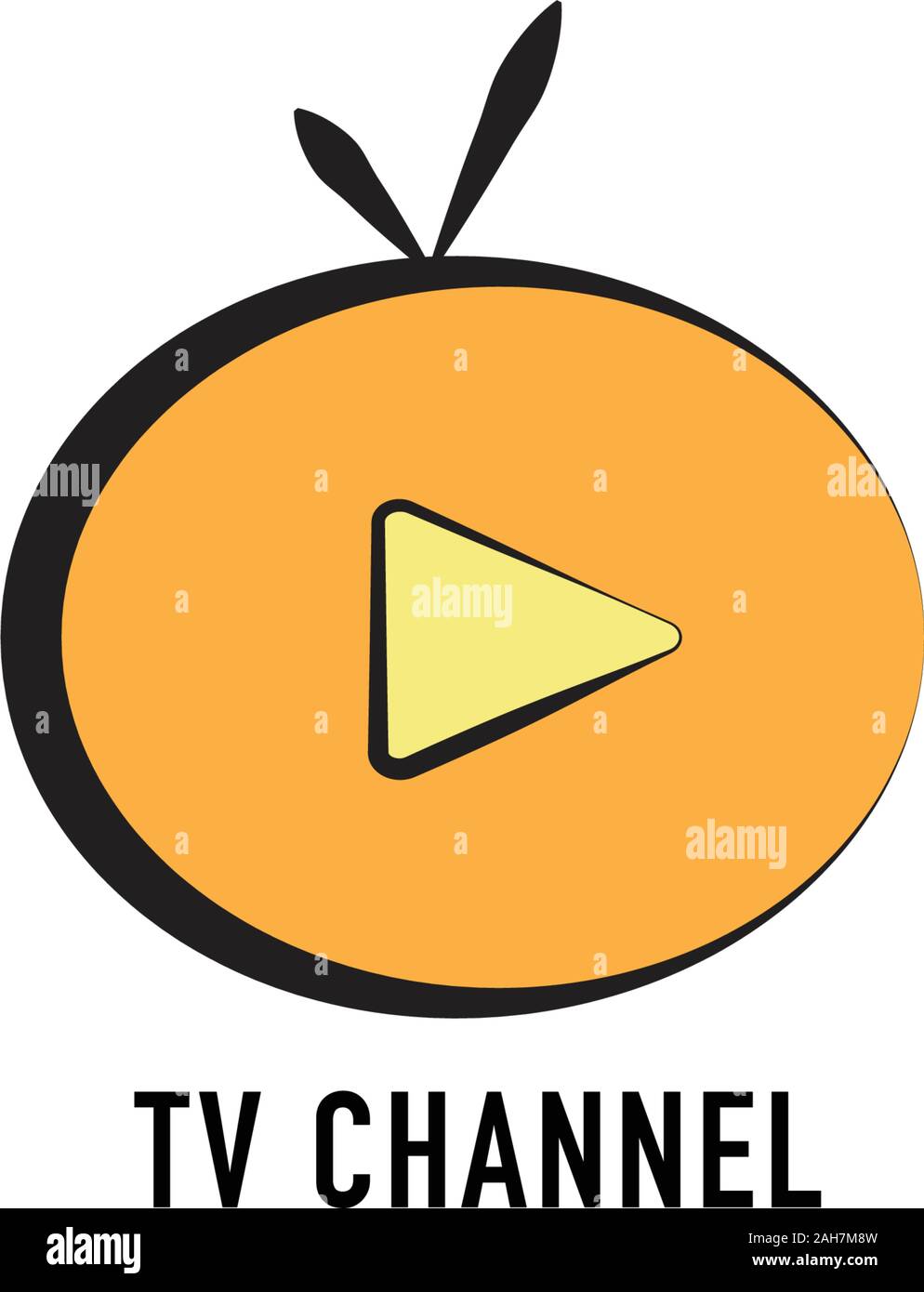 Online TV Channel Logo Design Template, Fruit Logo Concept, Live ...