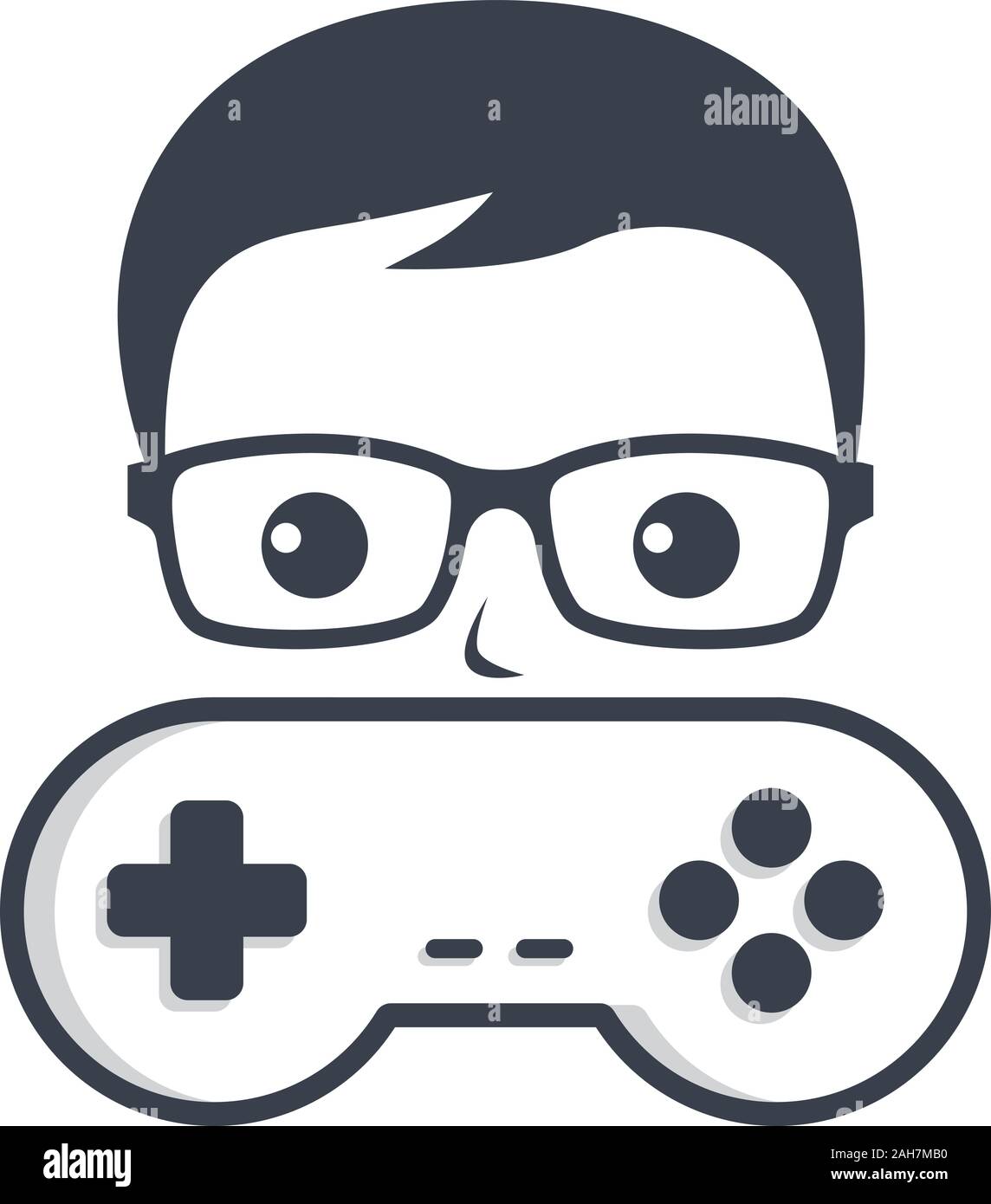 game nerd geek gamer joystick console controller logo vector Stock ...