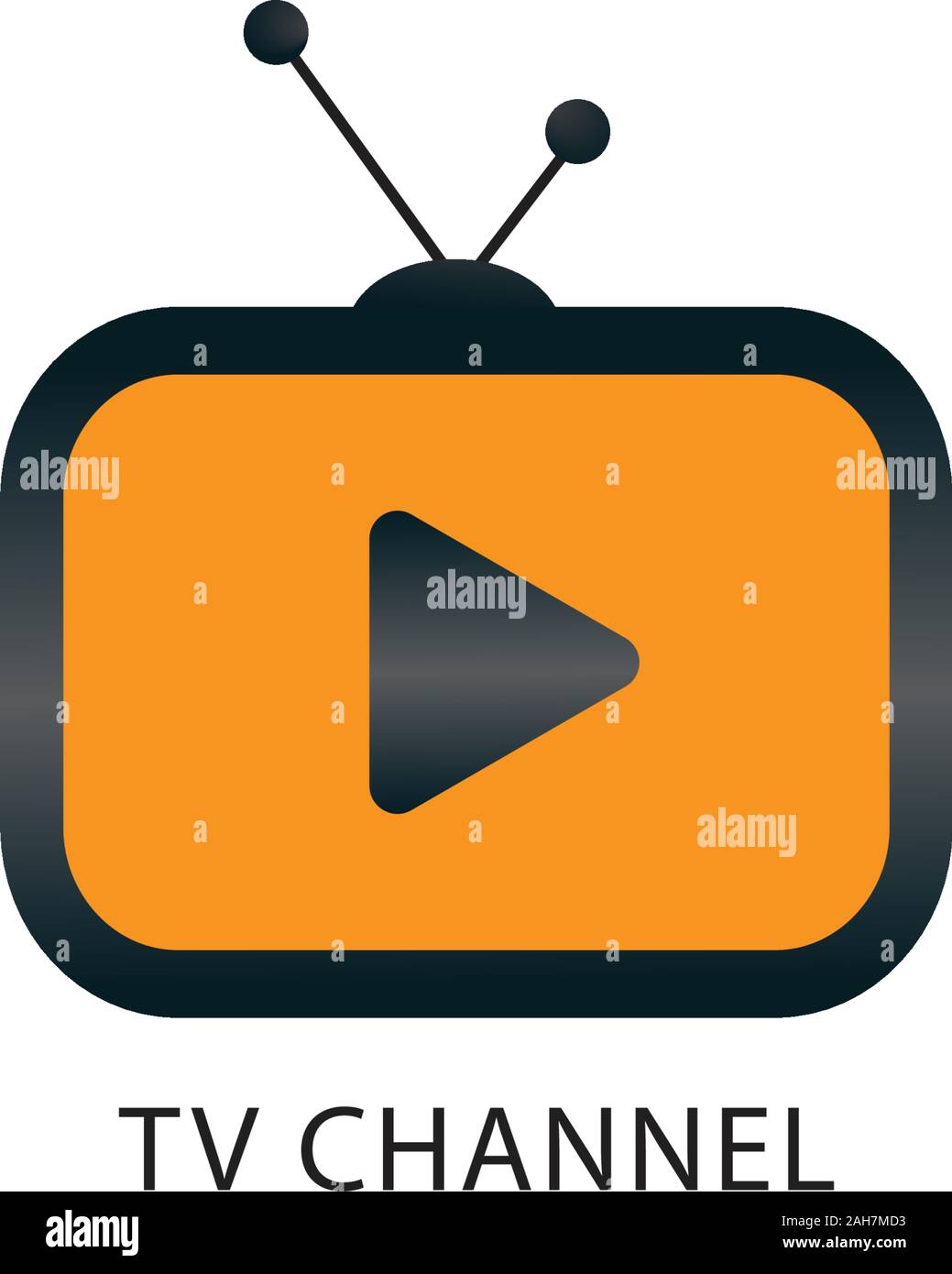 Online TV Channel Logo Design Template, TV icon, Black Play Button ...