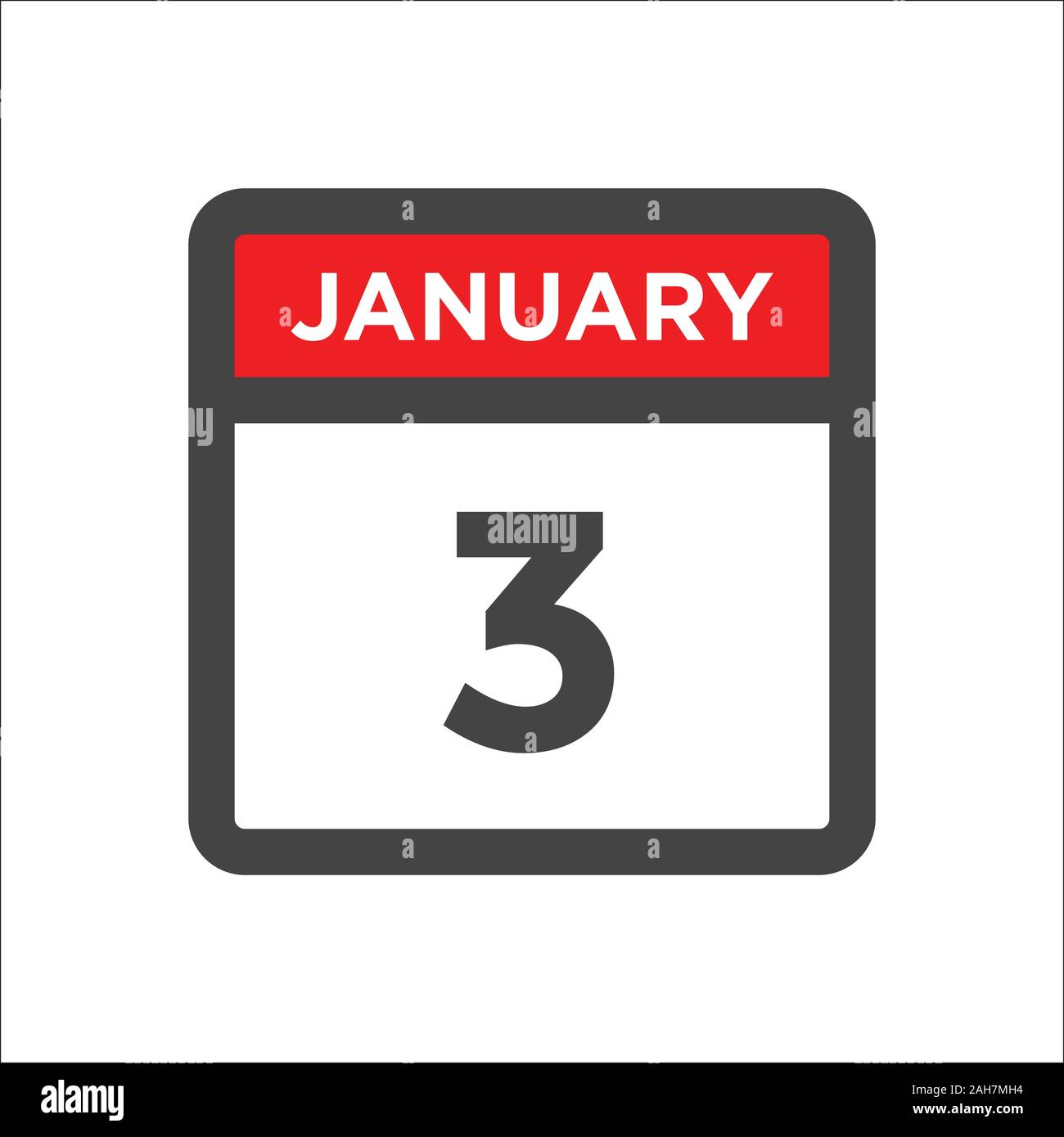 January 3 calendar icon w day of month Stock Vector Image & Art - Alamy