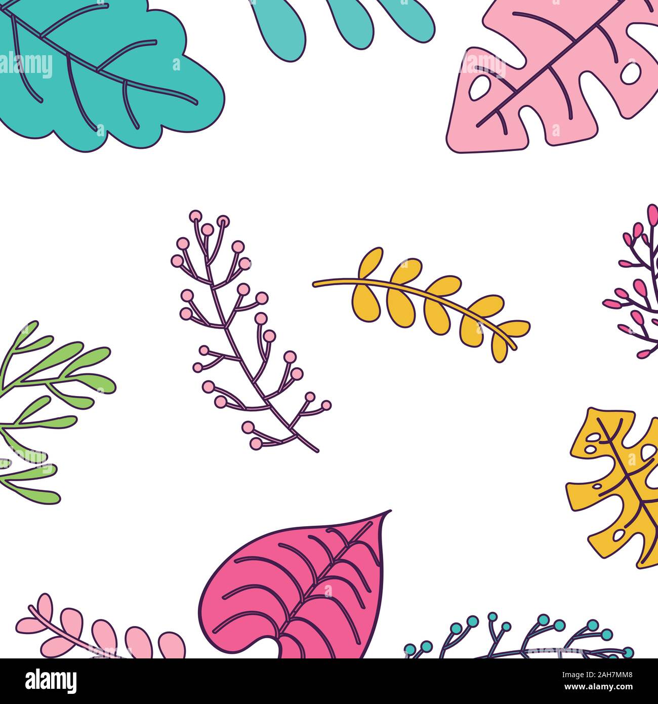 Isolated natural leaves design of Floral nature plant garden ornament ...