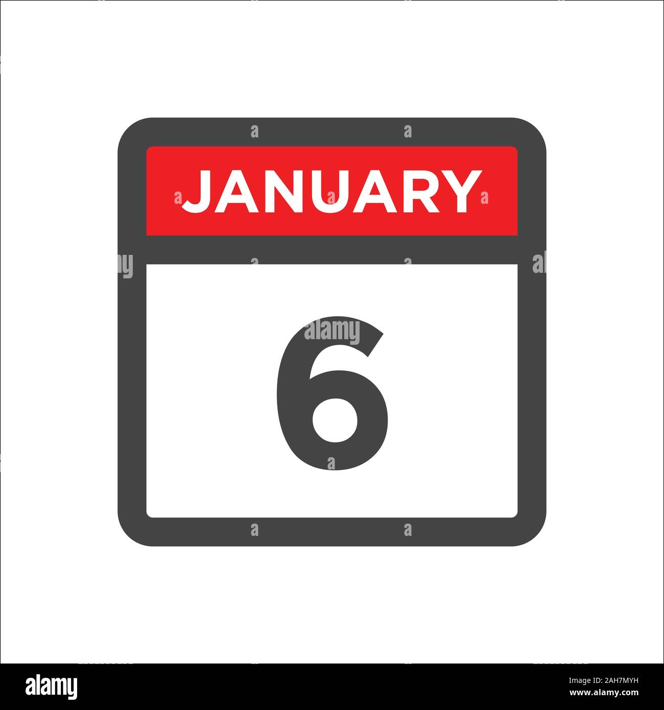 January 6 calendar icon w day of month Stock Vector Image & Art - Alamy