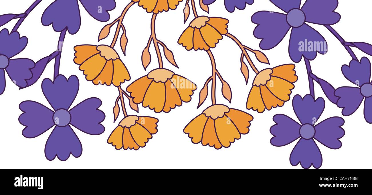Natural flowers design, floral nature plant ornament garden decoration ...