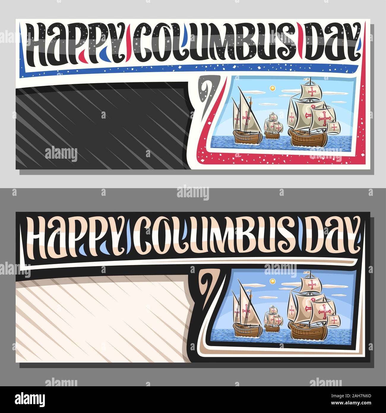 Vector layout for Columbus Day with copy space, decorative invitation ...