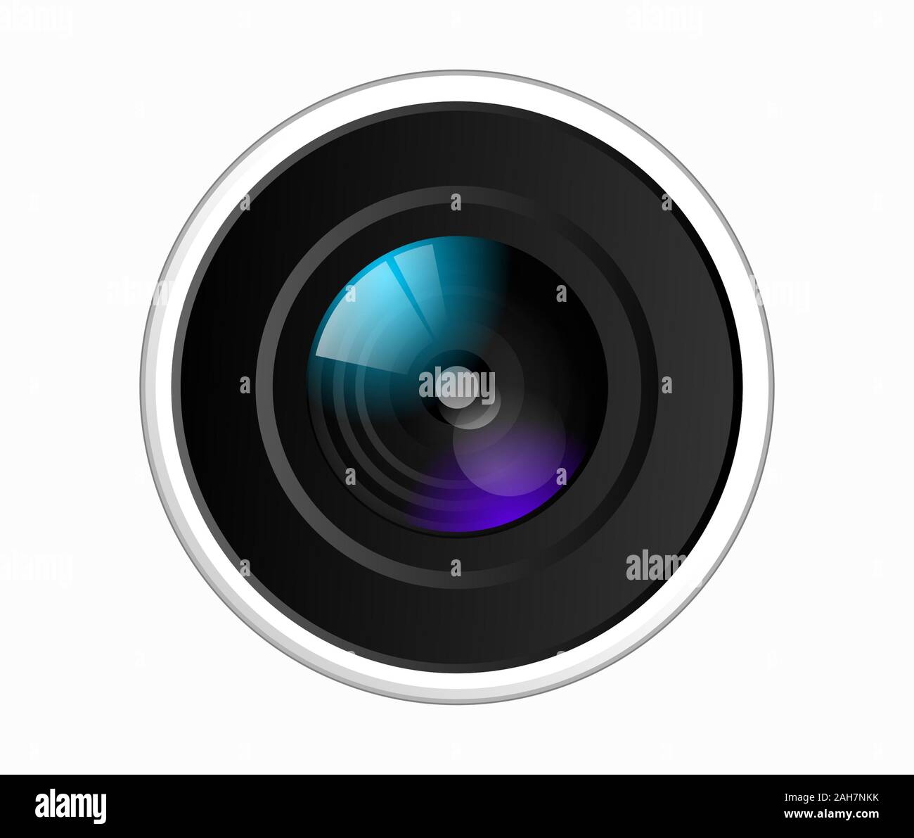 Illustration of a colorful dslr camera lens, front view Stock Photo - Alamy