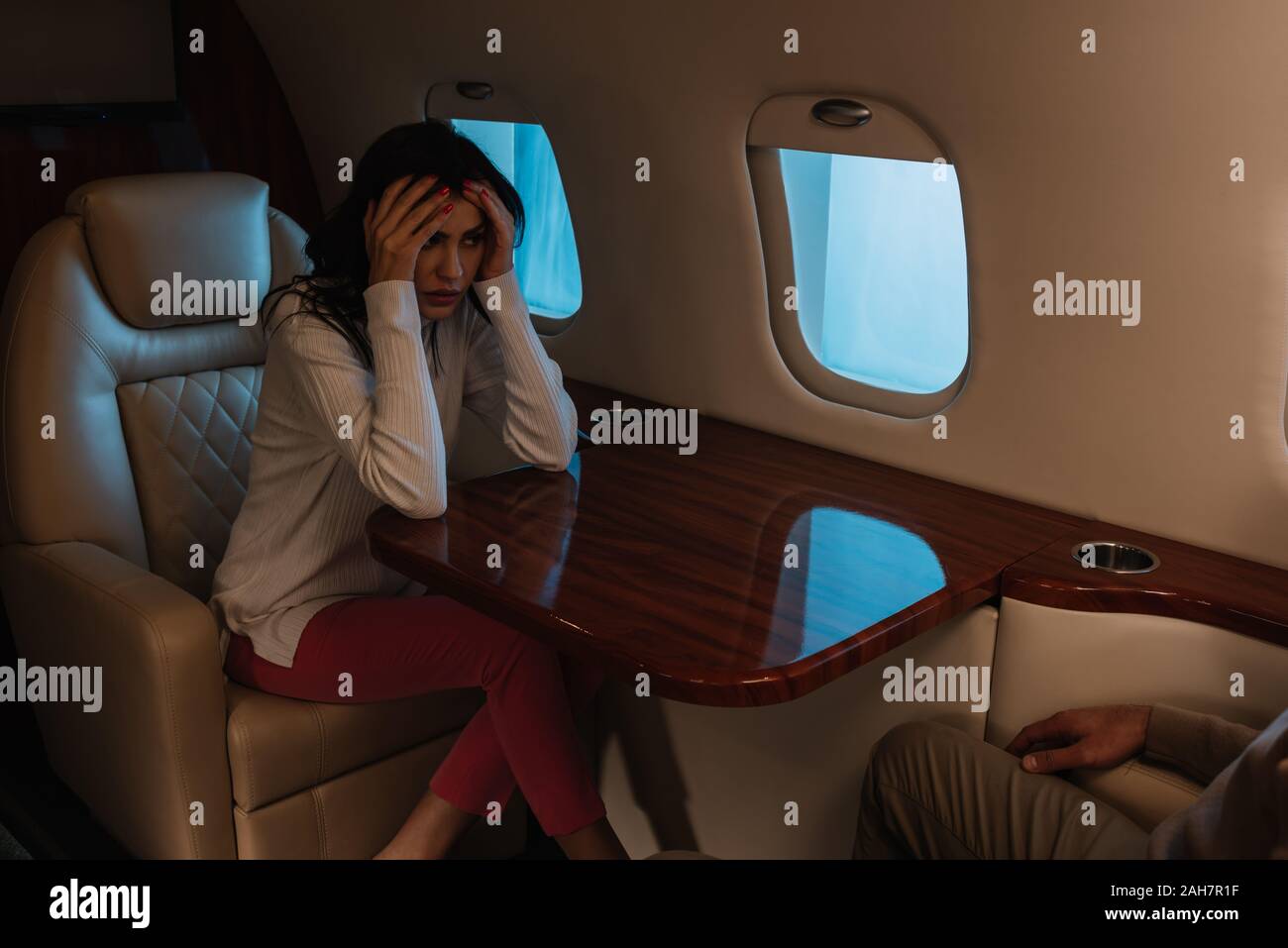 Woman flight worried hi-res stock photography and images - Alamy