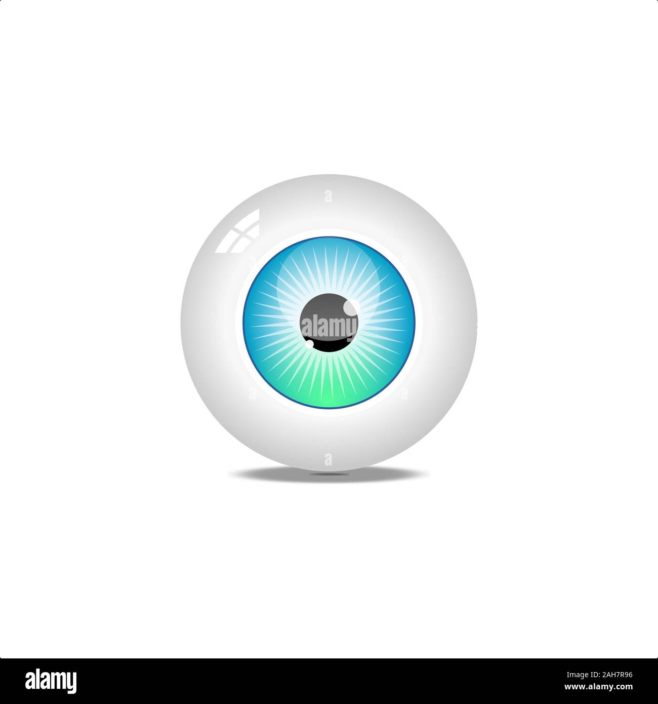 Realistic human eyeball.blue glossy eye with bright Stock Photo - Alamy